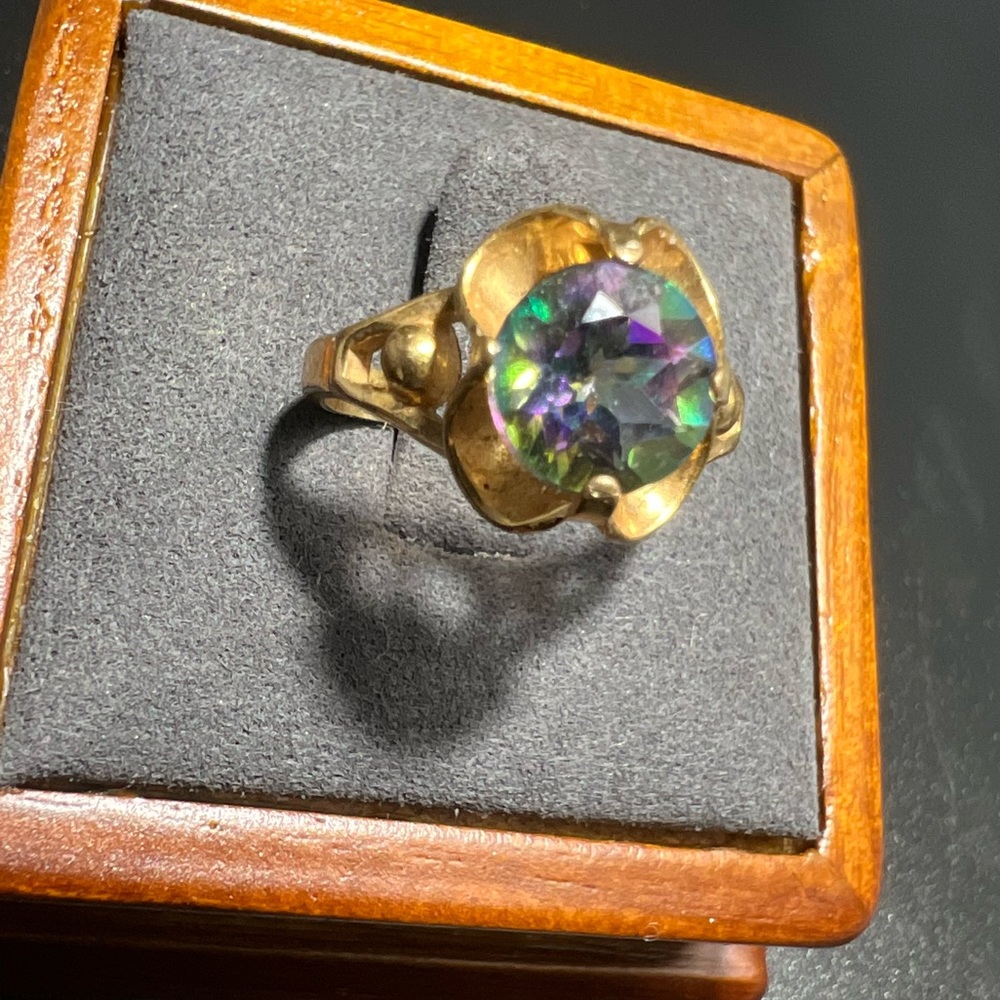 Vintage 10k Gold Filled Buttercup Setting Mystic Topa… - Gem